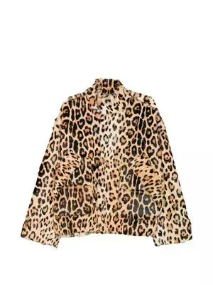 LISKA Leopard Print Fur Coat