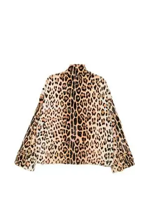 LISKA Leopard Print Fur Coat