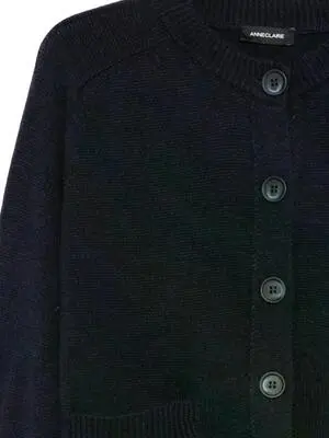ANNE CLAIRE Button-up Cardigan With Patch Pockets - Blue