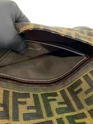 Fendi Zucca Canvas Baguette Shoulder Bag