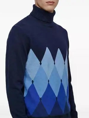 BALLANTYNE Diamond-pattern Roll-neck Sweater