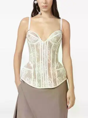 Giuseppe Di Morabito Lace-overlay Panelled Corset Top