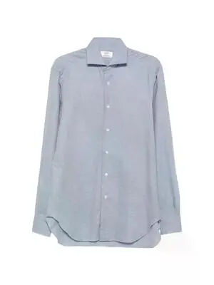 BARBA NAPOLI Spread-collar Button-up Shirt - Blue