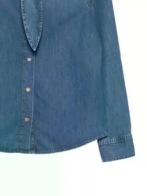 FRAME Clementine Pussy-bow Denim Shirt