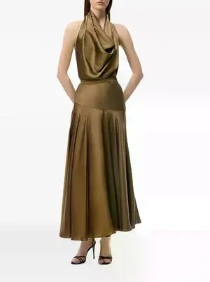 Adam Lippes Thea Silk Maxi Skirt - Brown