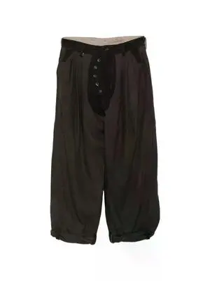 ZIGGY CHEN Herringbone-pattern Panelled Trousers - Black