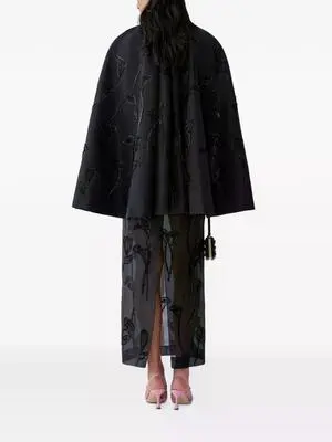 Carolina Herrera Silk Floral Embroidered Cape