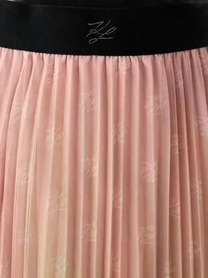 Karl Lagerfeld Pleated Mesh Midi Skirt