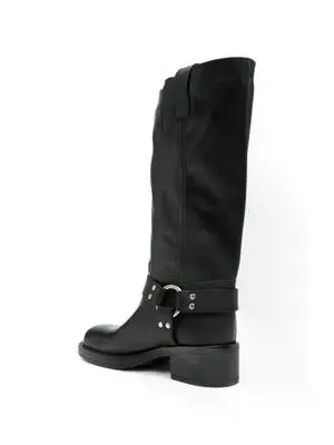 GISEL B Leather Harness Detail Boots