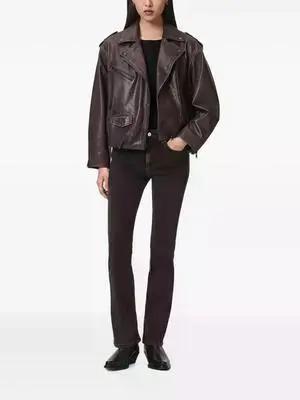 ALLSAINTS Samina Leather Biker Jacket - Brown