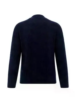 BALLANTYNE Navy Cable-knit Crew Neck Sweater