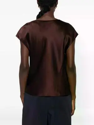 Vince Cowl-neck Silk Top - Brown