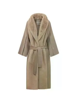 VALENTINI 1972 Faux-fur Trim Belted Coat