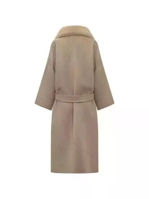VALENTINI 1972 Faux-fur Trim Belted Coat