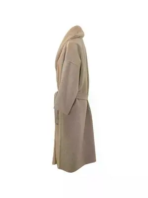 VALENTINI 1972 Faux-fur Trim Belted Coat