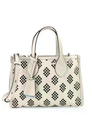 Gucci Convertible Gg Debossed Laser Cut Leather Small Tote Bag