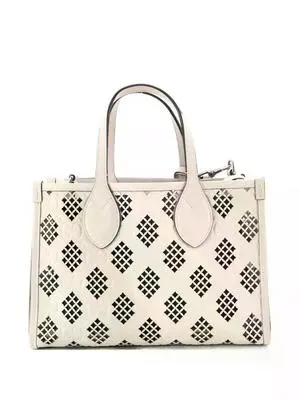 Gucci Convertible Gg Debossed Laser Cut Leather Small Tote Bag