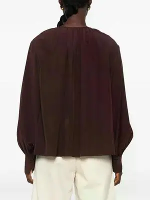 JOSEPH Gathered Long-sleeve Blouse - Red
