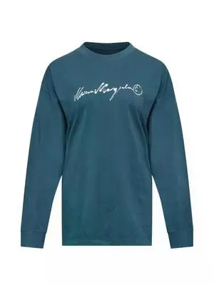 MAISON MARGIELA Long Sleeve T-shirt With Handwritten Print - Blue