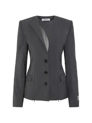 SRVC STUDIO Cut-out Pinstripe Wool Blazer