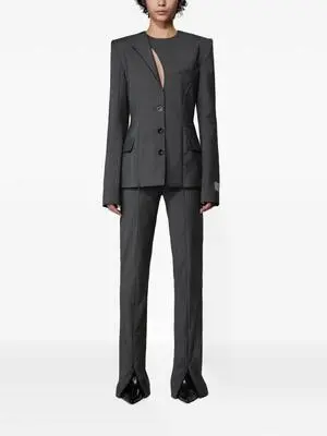 SRVC STUDIO Cut-out Pinstripe Wool Blazer