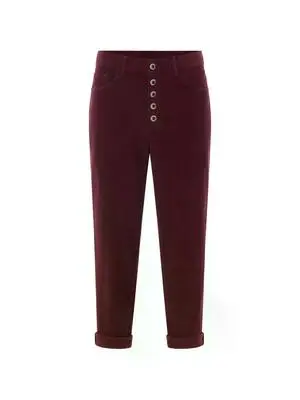 DONDUP Corduroy Button-front Trousers - Red