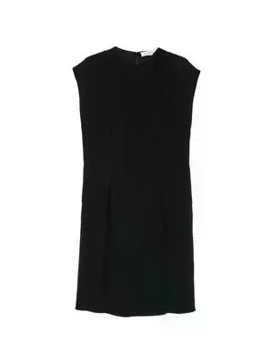 LANVIN Pleated Midi Dress With Bow Detail - Black