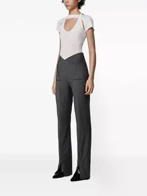 SRVC STUDIO Cocoon Asymmetric Pinstripe-panel Trousers