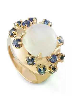 LB EXCLUSIVE Moonstone And Sapphire Ring - Gold