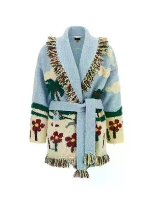 Alanui Jacquard-knit Landscape Cardigan - Blue