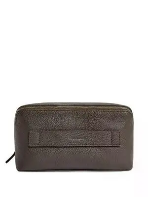 COCCINELLE Smart To Go Pebbled Leather Makeup Bag - Brown