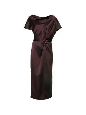 Imperial Asymmetric Neck Twist Detail Dress