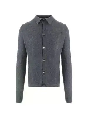 OLIVER LATTUGHI Button-up Collared Sweater - Grey