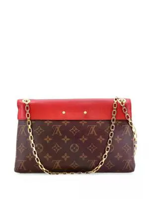 LOUIS VUITTON Pallas Chain Monogram Canvas And Calfskin Shoulder Bag - Red