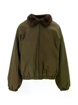 ELEH Fur-trim Collar Bomber Jacket