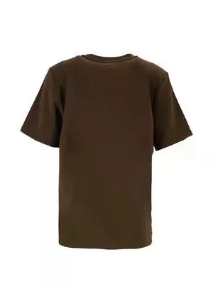 ELEH Crew-neck T-shirt With Textured Jersey - Brown