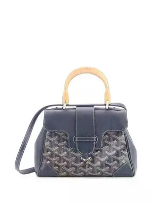 Goyard Saigon Top Handle Bag Coated Canvas With Leather Mini Shoulder Bag
