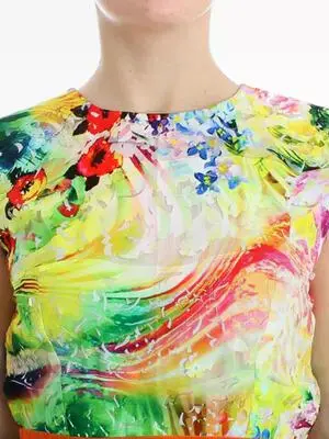 LANRE DA SILVA AJAYI Floral Print Laser-cut Mini Dress