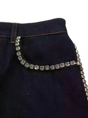 Dolce & Gabbana Crystal-embellished Denim Shorts