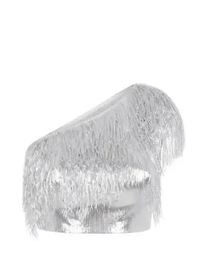 GEMY MAALOUF One-shoulder Fringe Top - Silver