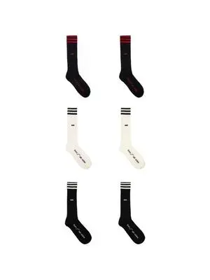 Adidas X Avavav Ribbed Knit Logo Print Socks Set Of Three