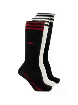 Adidas X Avavav Ribbed Knit Logo Print Socks Set Of Three