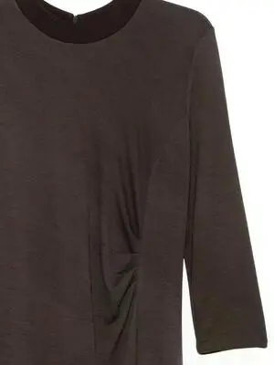 Peserico Ruched Three-quarter Sleeve Midi Dress