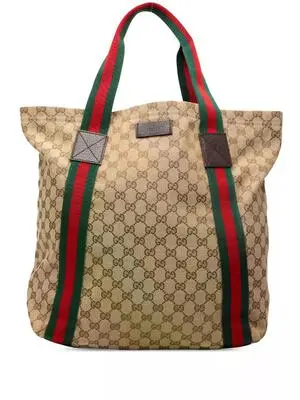 Gucci Gg Canvas Web Tote Bag - Neutrals