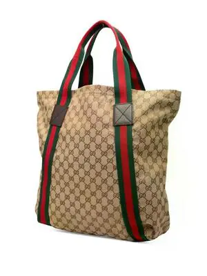Gucci Gg Canvas Web Tote Bag - Neutrals