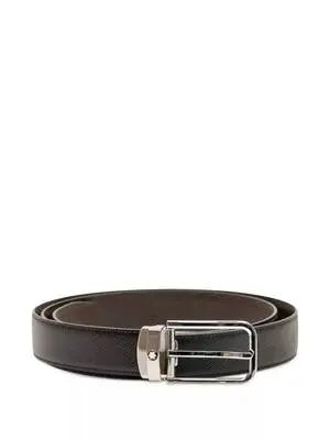 Montblanc Reversible Cross-grain Leather Belt - Black