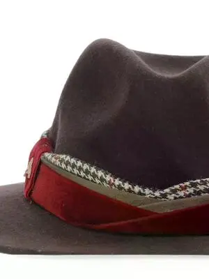 ALEXIA ALVAREZ DE TOLEDO Houndstooth-trim Wool Fedora Hat