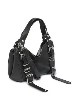 DIESEL® D-one-small Top-handle Bag In Treated Leather - Black