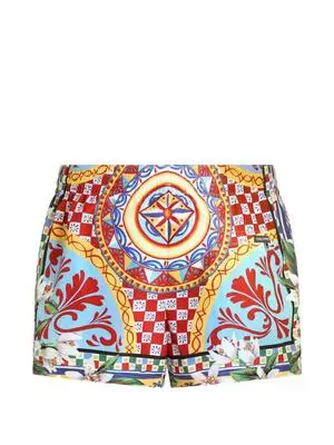 Dolce & Gabbana Carretto Print Swim Boxer Shorts - Blue