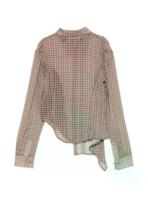 Andersson Bell Check-pattern Asymmetric Shirt